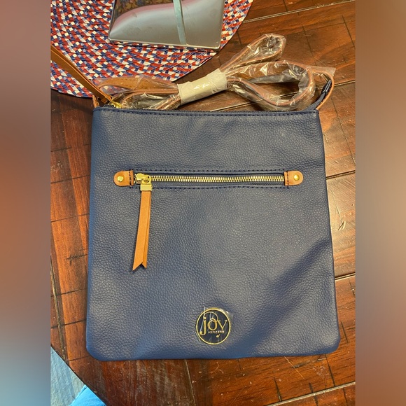 Joy Mangano | Bags | 32 Joy Mangano Leather Shoulder Crossbody Blue New ...